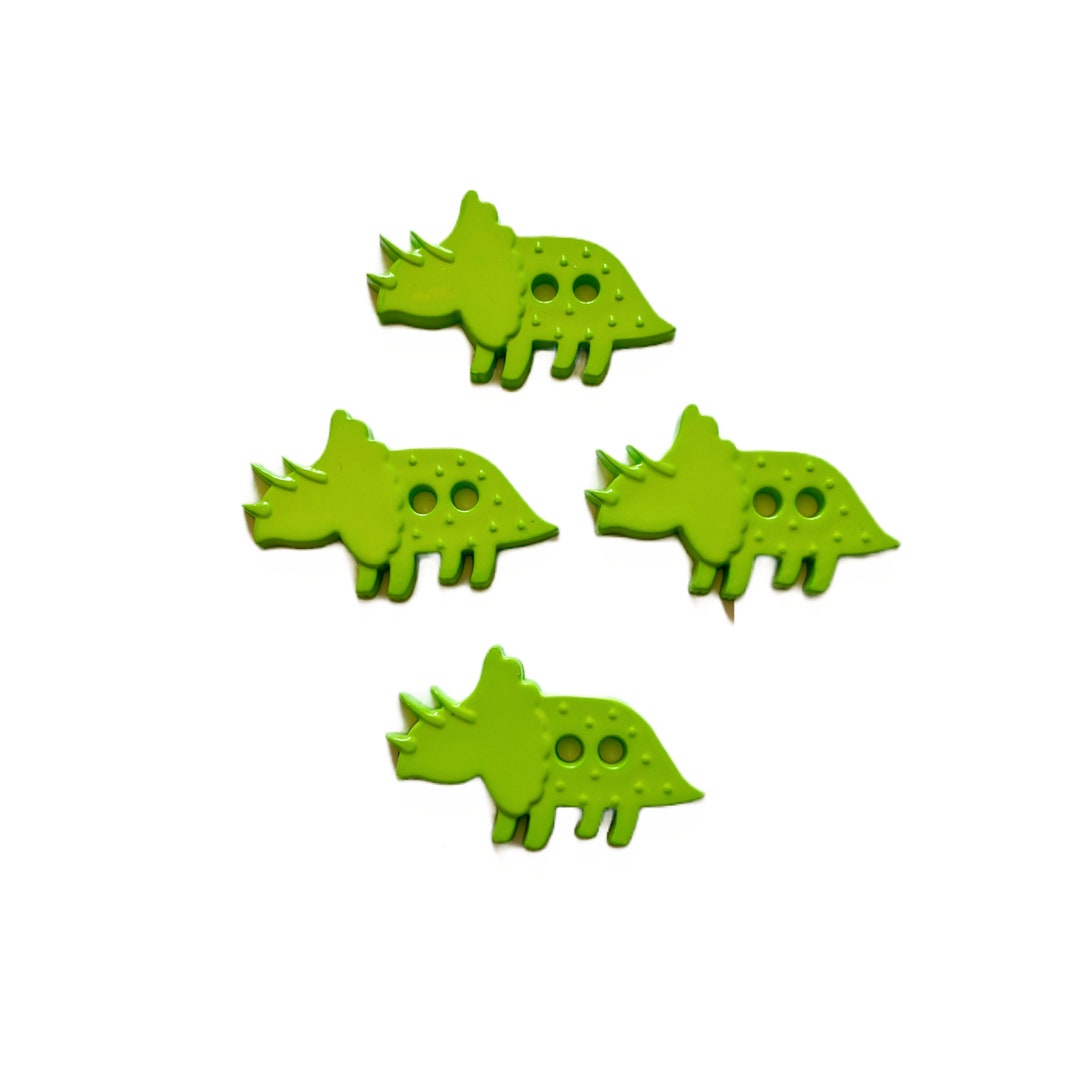 Dinosaur Buttons Triceratops Color Choice Two Hole Sew Thru Flat Back ...