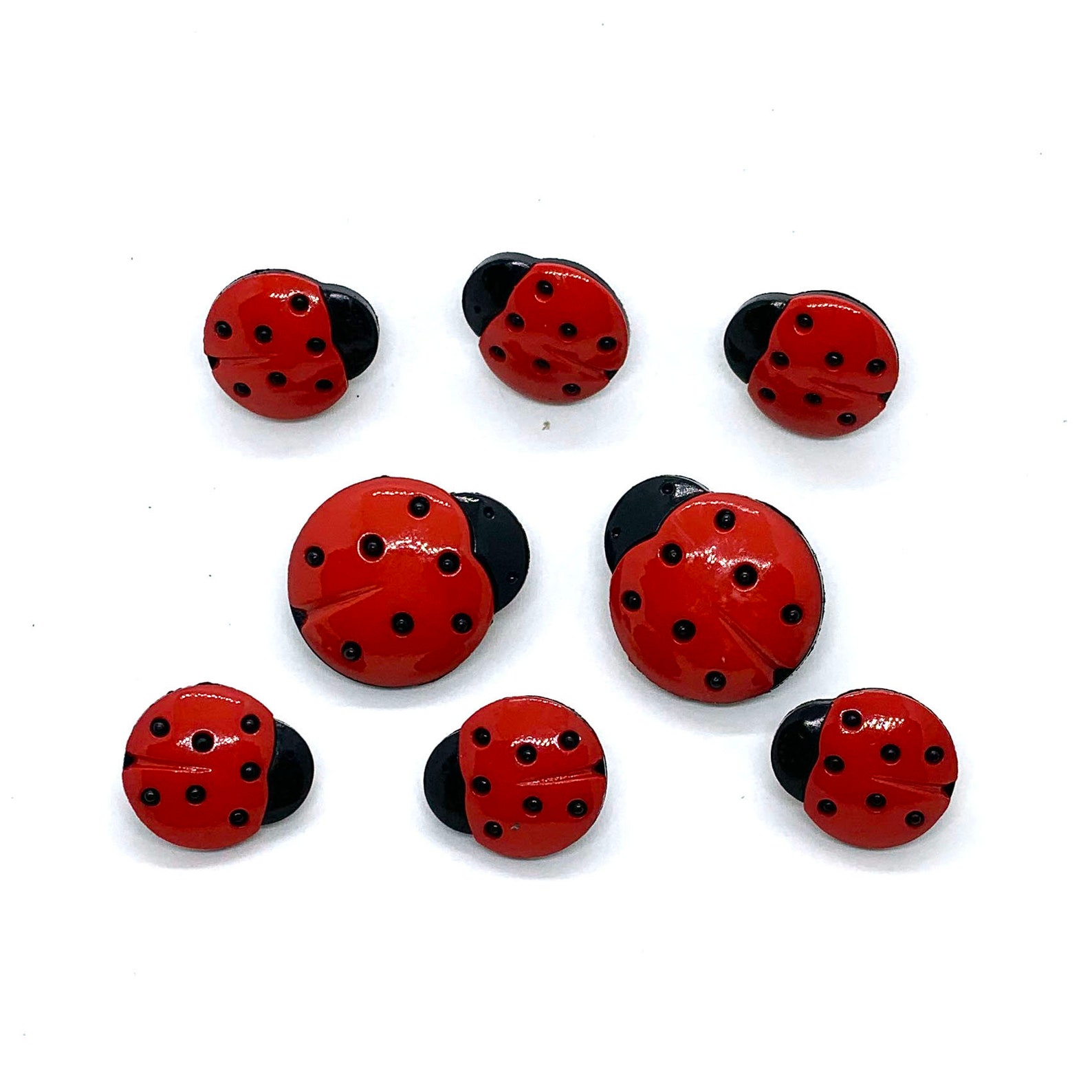 Ladybug Buttons Galore Collection Lady Bugs Shank Back Gloss - Etsy