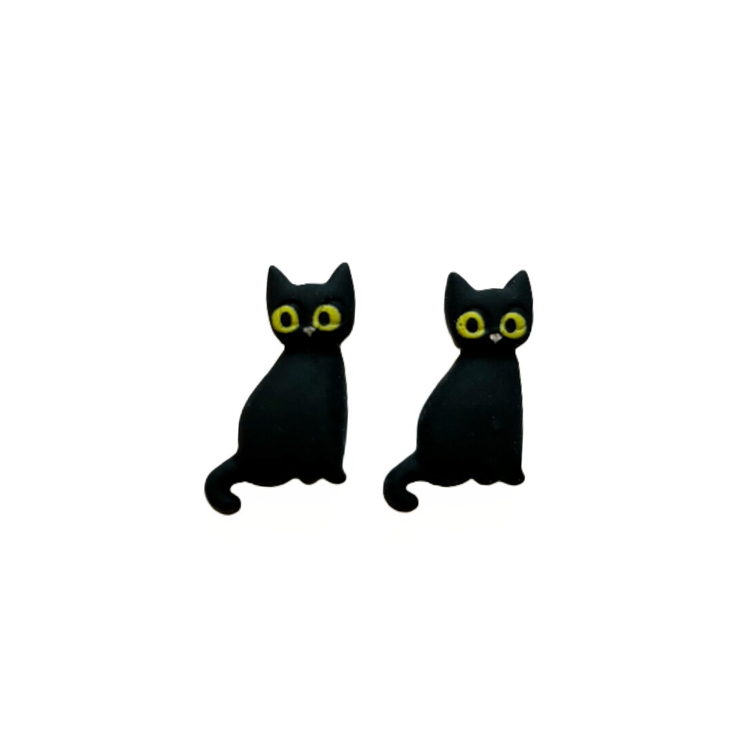 Sitting Black Cat Embellishment Flat Backs Craft Supply by Shelly 2 ...