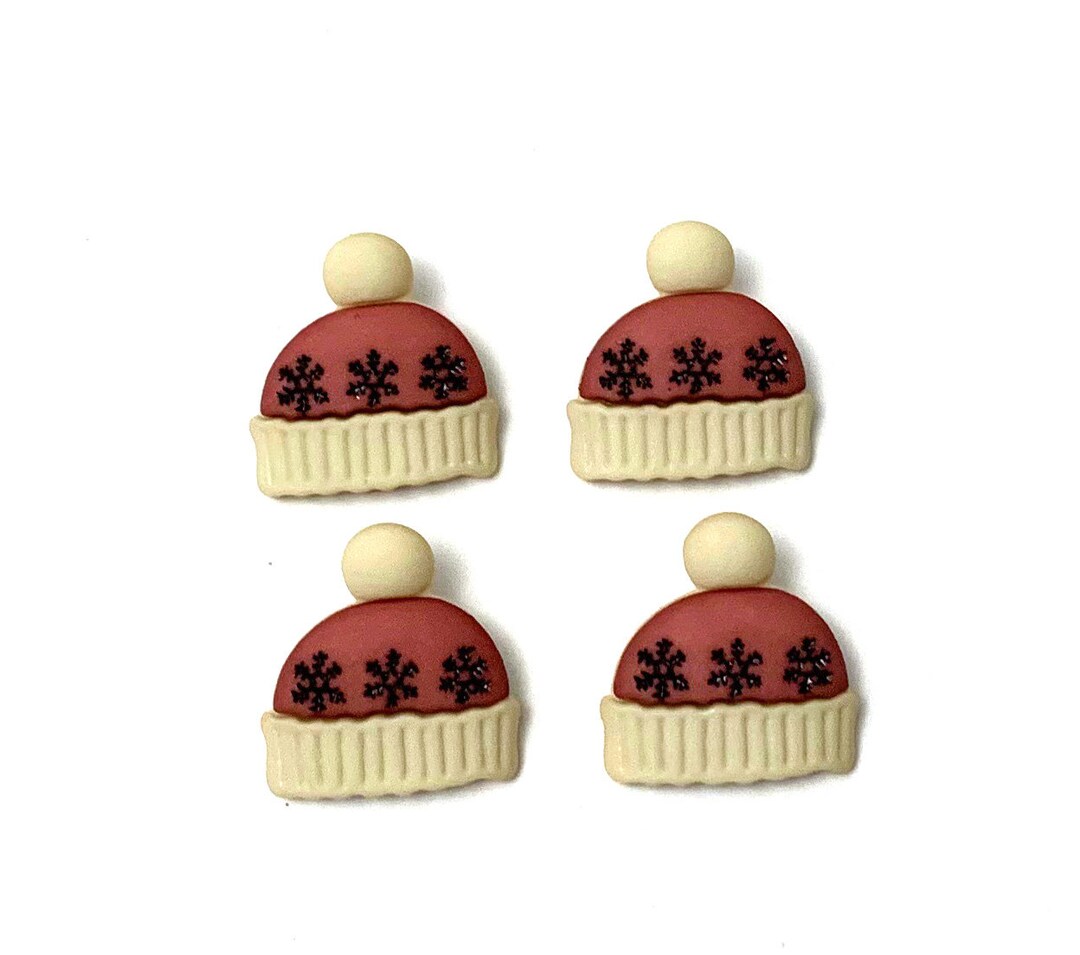 Winter Hat Buttons Galore Pink Winter Woolies Shank Back - 1501 B - Etsy