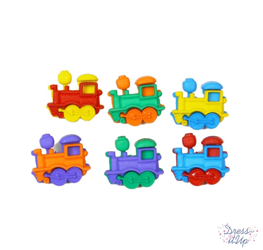 NEW Train Buttons Collection Choo Chooss Set of 6 Shank Back Jesse ...