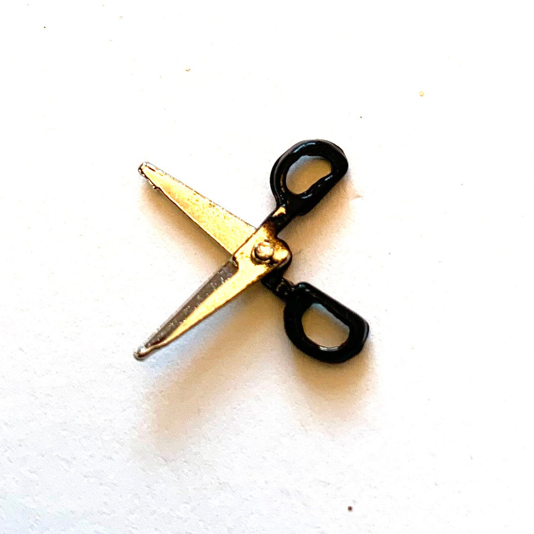 NEW Miniature Working Scissors Black Handle Dollhouse Tools Home Decor ...