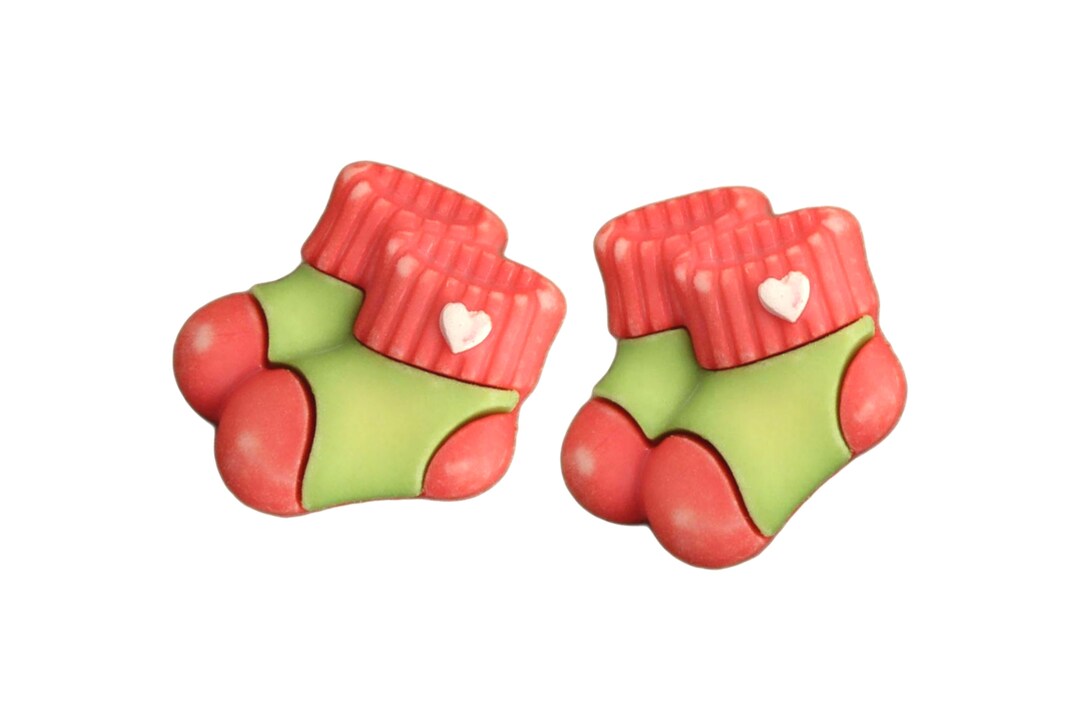 Baby Shower Buttons Galore Pink Booties 3D Baby Hugs Shank Back - 1240 ...