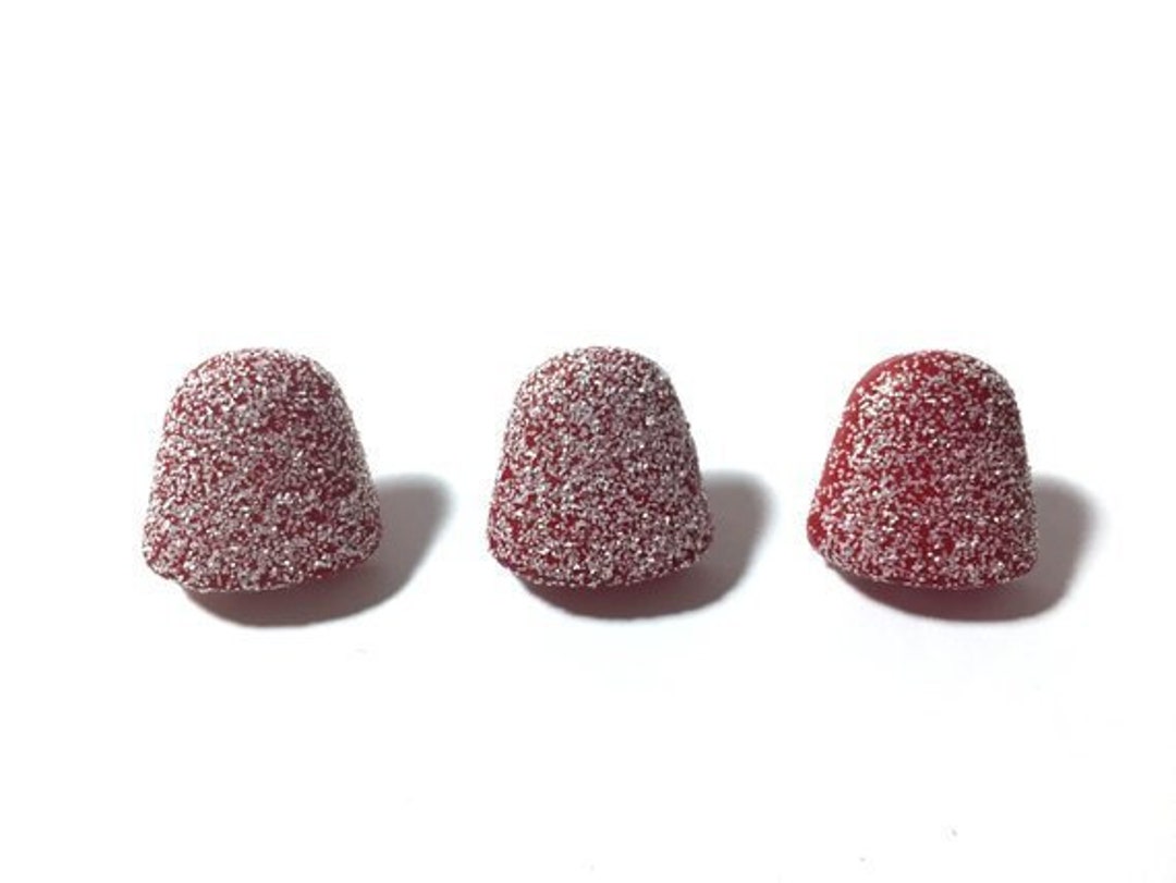 Glitter Valentine Red Gumdrops Buttons Galore Candy 3/4 Shank Flat Back ...