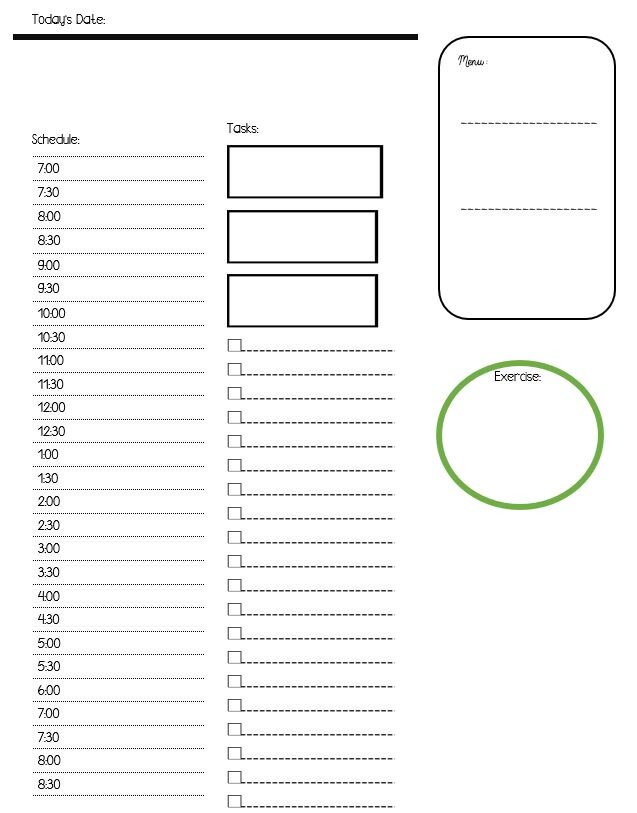 Daily Planner Page Full Size 8.5 X 11 - Etsy