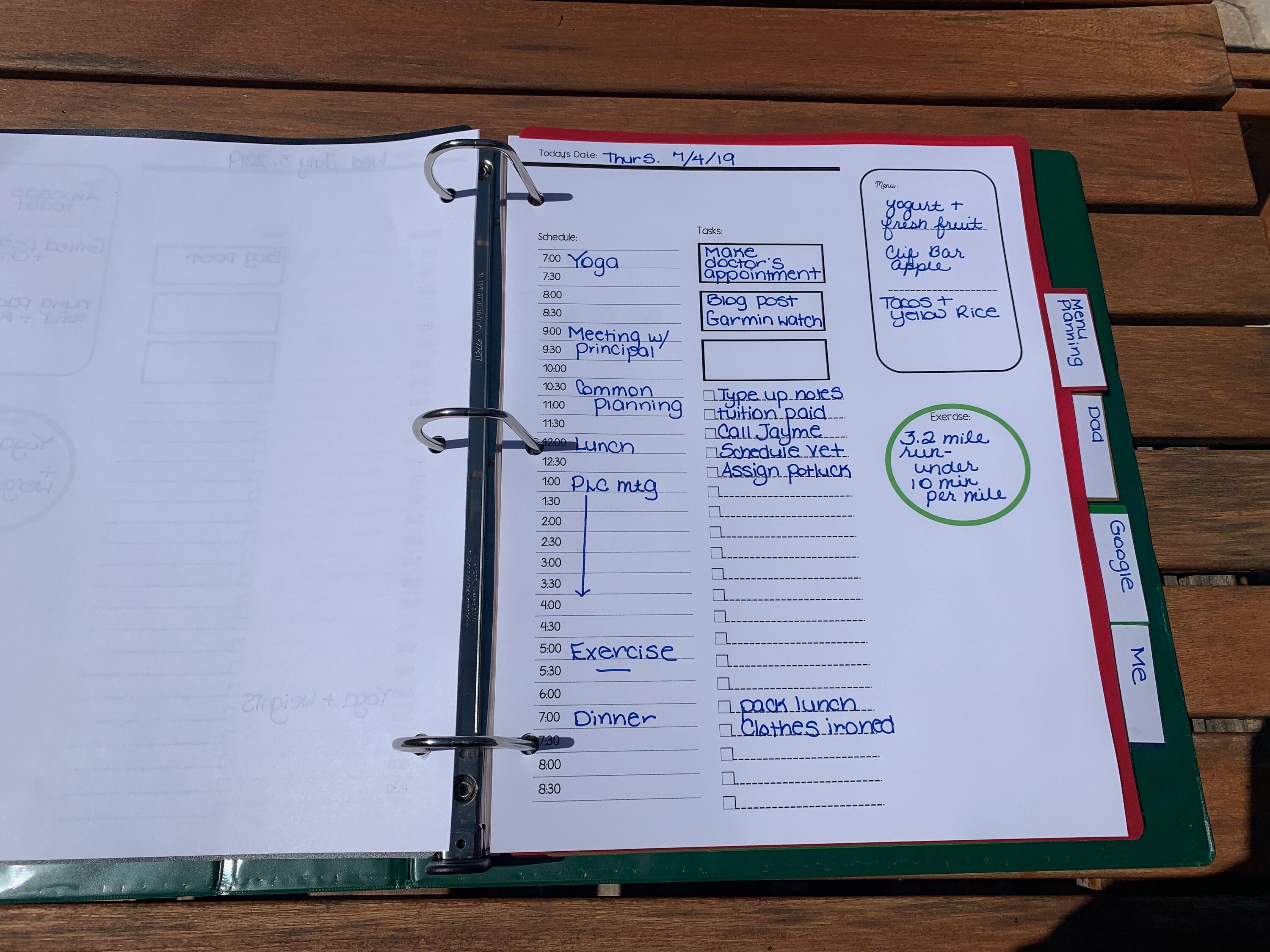 Daily Planner Page - Full Size 8.5 X 11 - Etsy