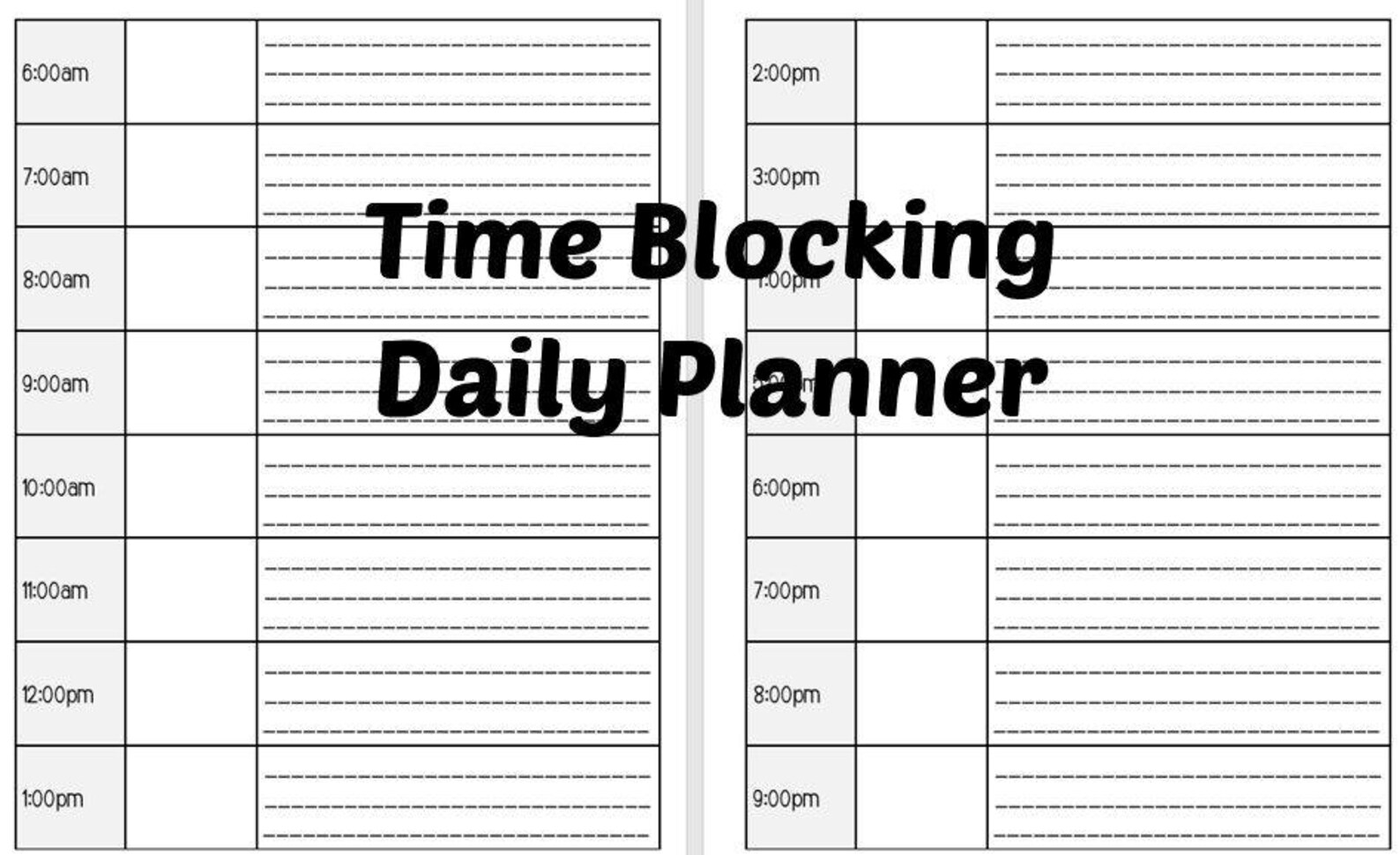 Time Blocking Daily Planner - Etsy