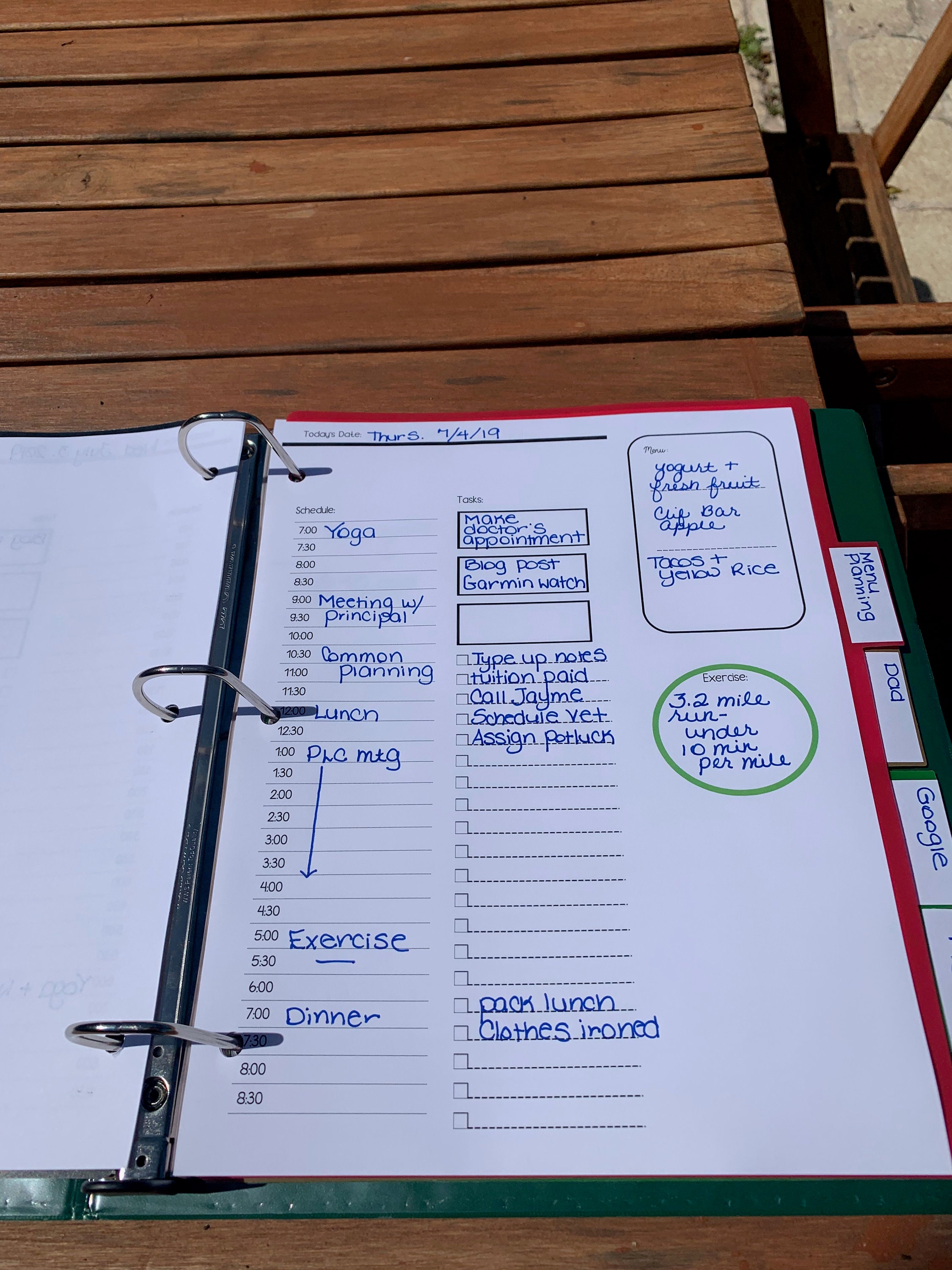 Daily Planner Page Full Size 8.5 X 11 | Etsy