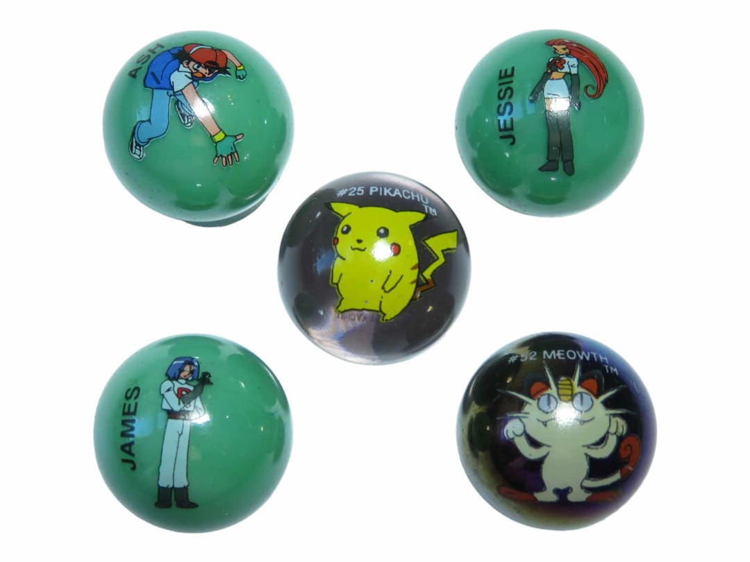 Vintage Pokemon Marble Lot of 5 Main Characters: Ash, Pikachu, Team ...