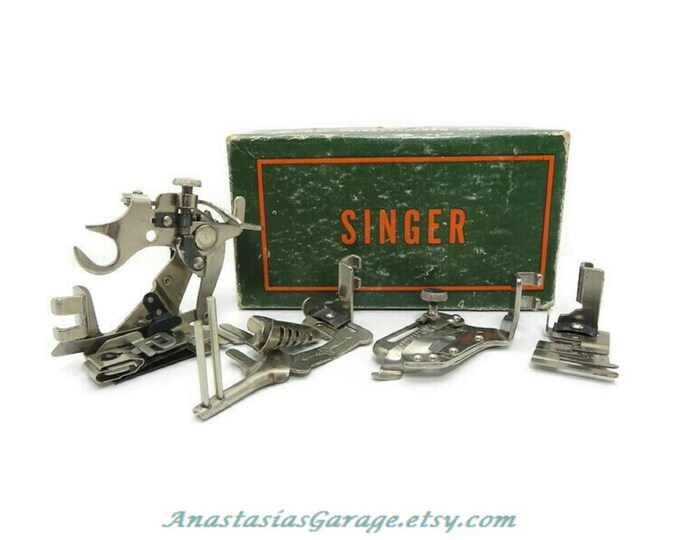 Vintage Singer Sewing Machine Attachments With Box - Etsy