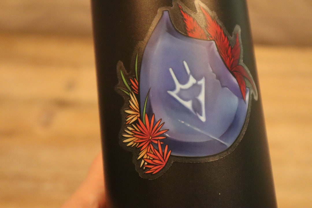 CLEAR STICKER (3") - Dragoon Drg Jobstone Floral Sticker FFXIV Final ...