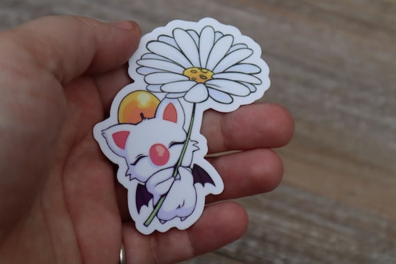 STICKER 3 Chibi Moogle Mog Floating With a Daisy - Etsy