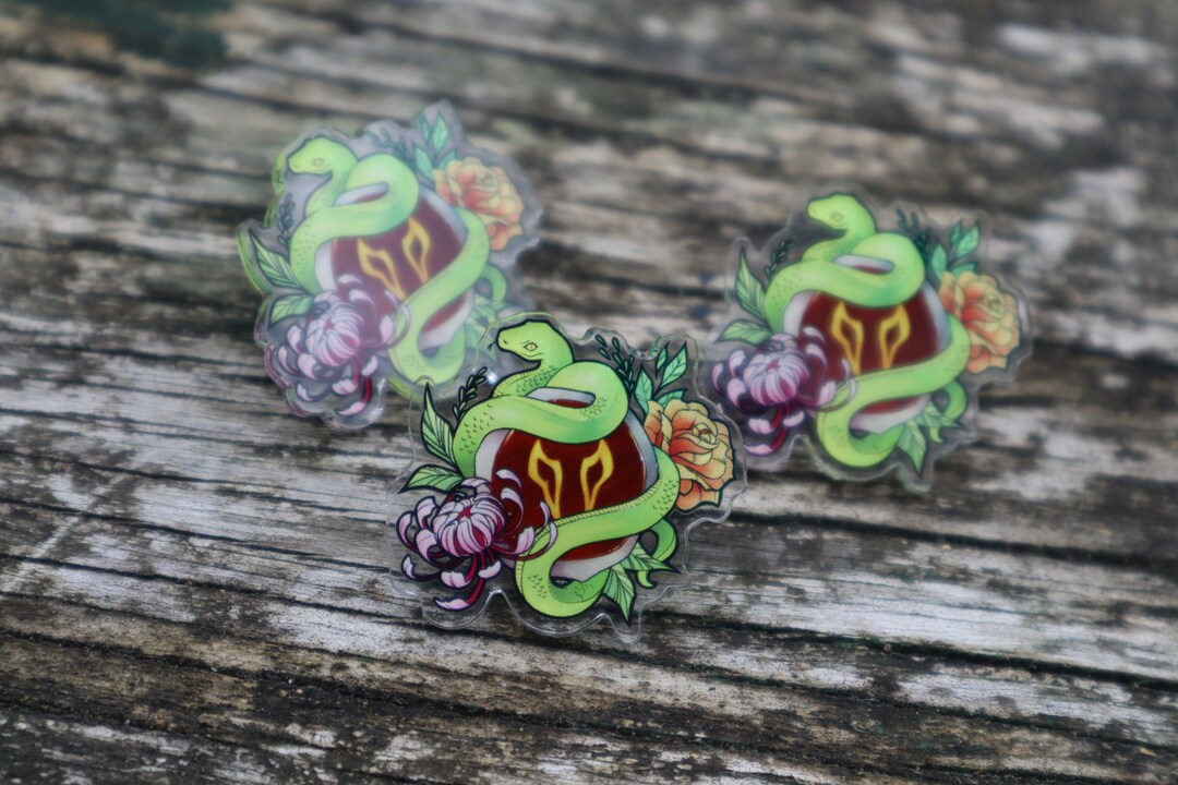 Acrylic PIN (1.25") - Viper VPR Dps Floral Flower Job Stone Crystal ...