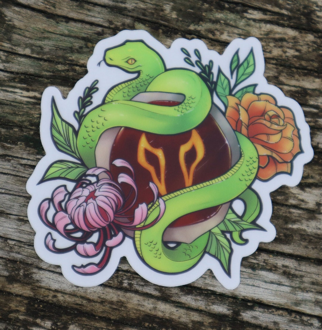 CLEAR STICKER (3") - Viper Vpr Jobstone Floral Sticker FFXIV Final ...