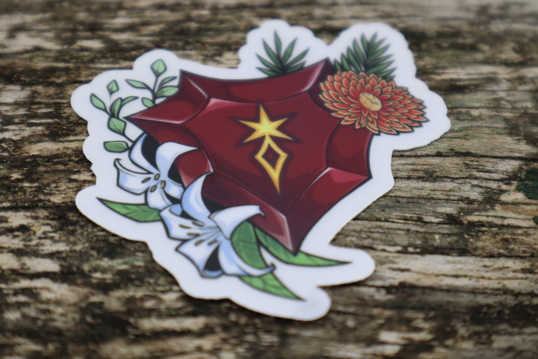 CLEAR STICKER (3") - Dark Knight Drk Jobstone Floral Sticker FFXIV ...