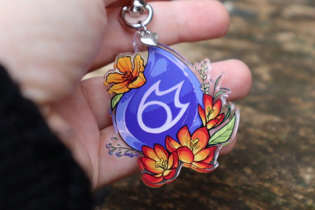 Acrylic CHARM - Black Mage BLM Job Stone Final Fantasy FFXIV Flower ...