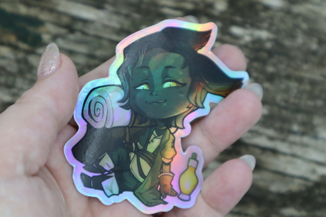 Holo-sticker (3") - Cute Chibi Erenville Greener Gleaner Viera FFXIV ...