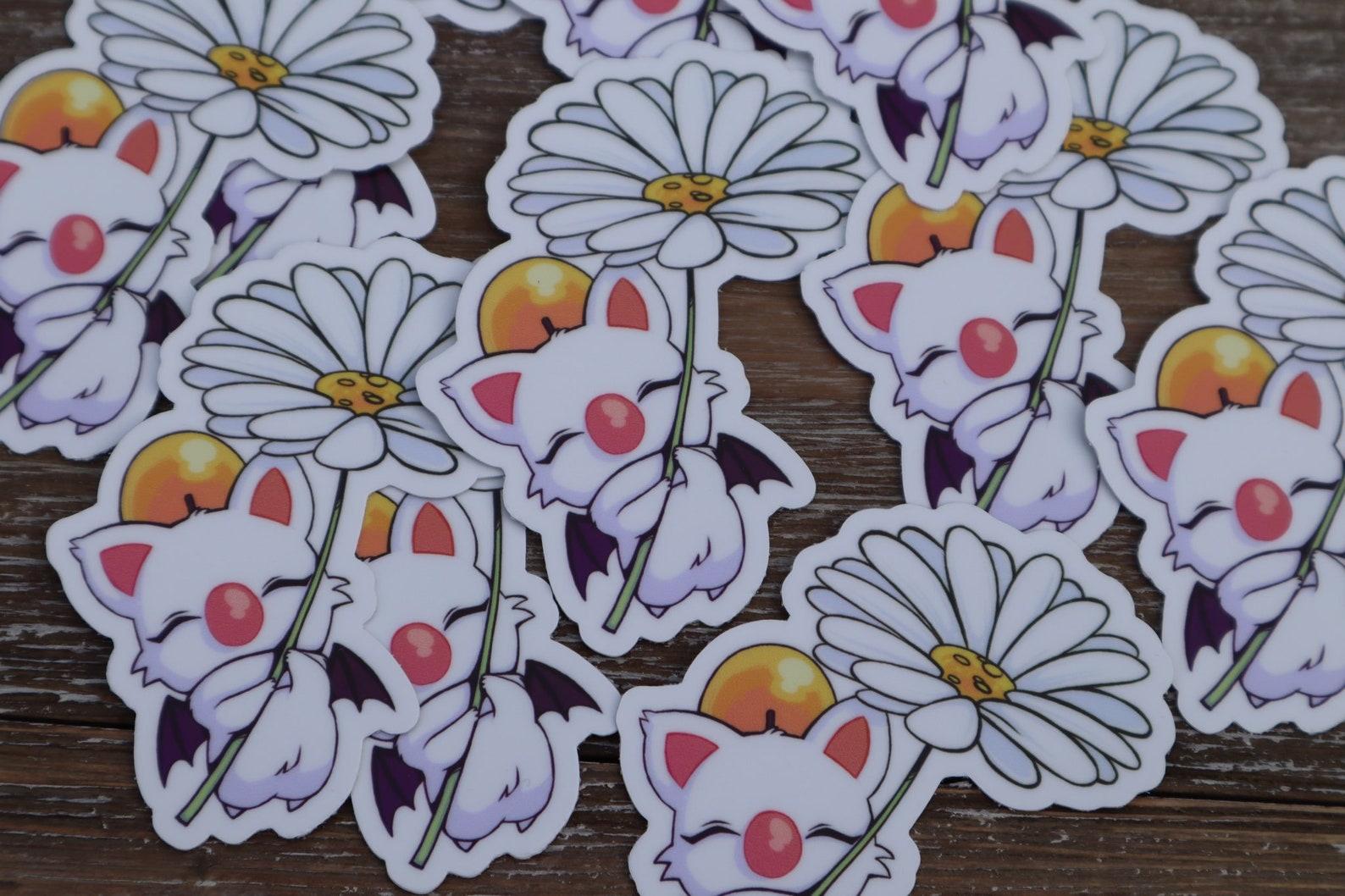 STICKER 3 Chibi Moogle Mog Floating With a Daisy - Etsy