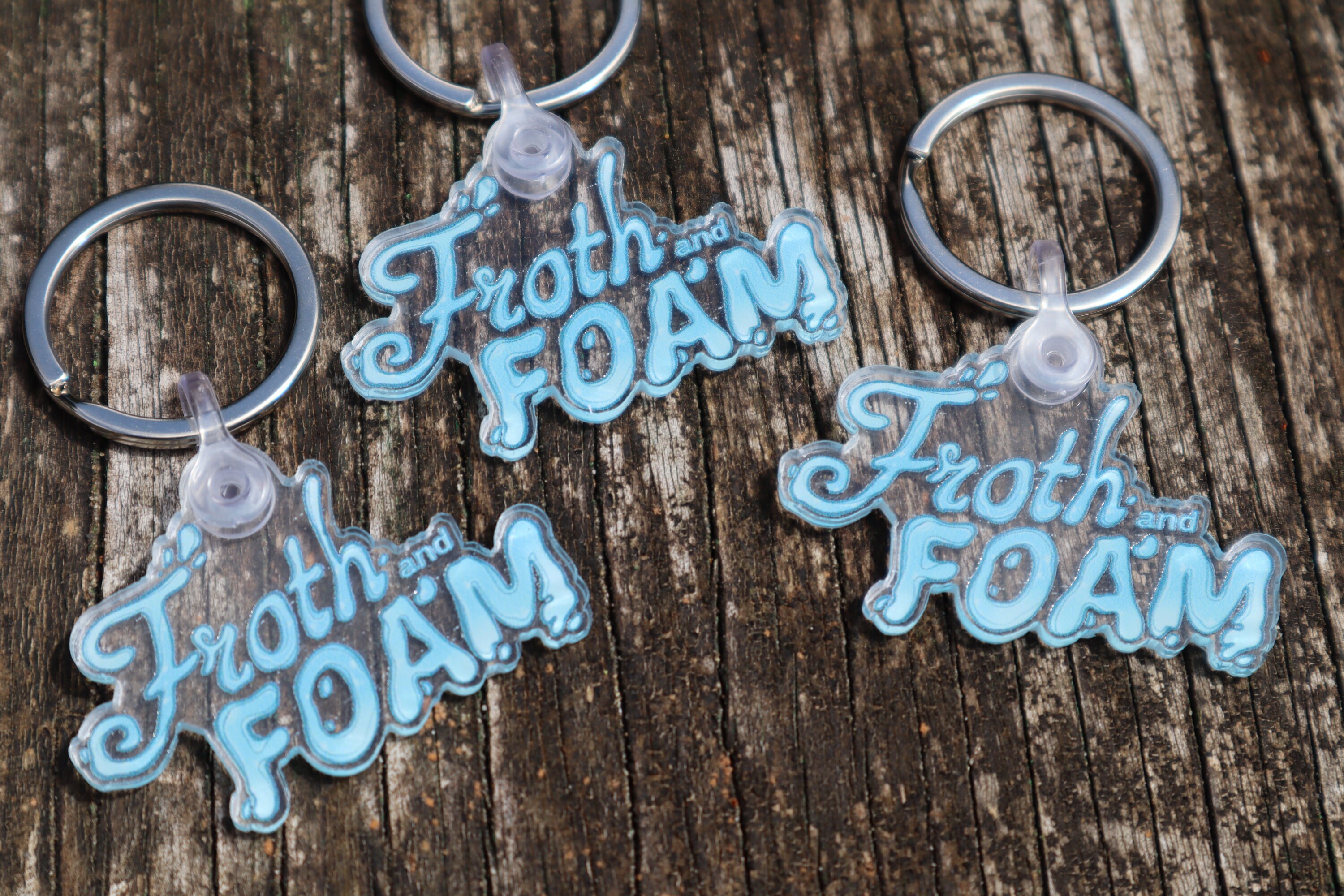 Acrylic KEYCHAIN 2 Cute Froth and Foam Word Art - Etsy