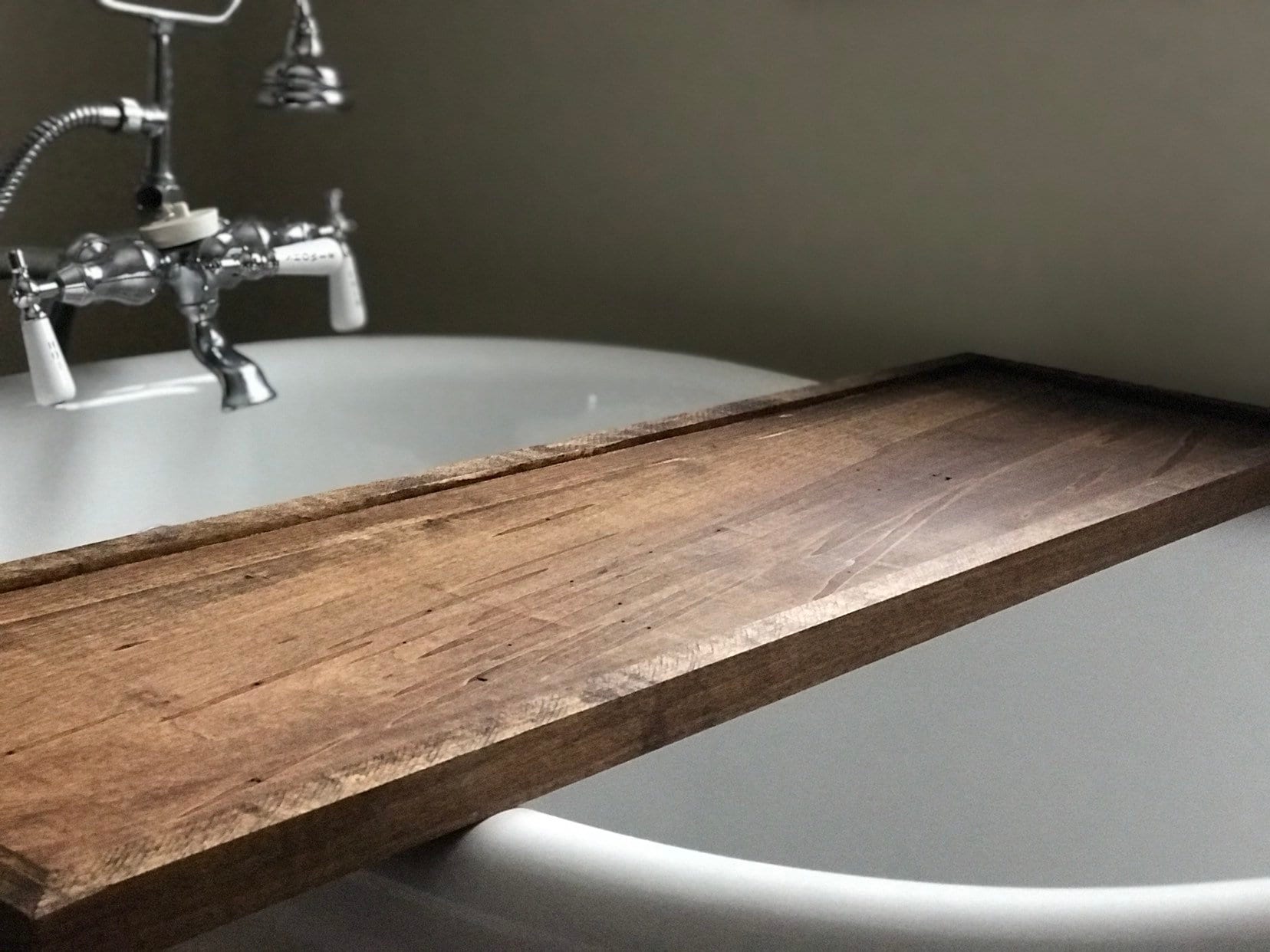 Customizable Wood Bath Caddy: Modern Bathtub Tray, Relaxation and ...