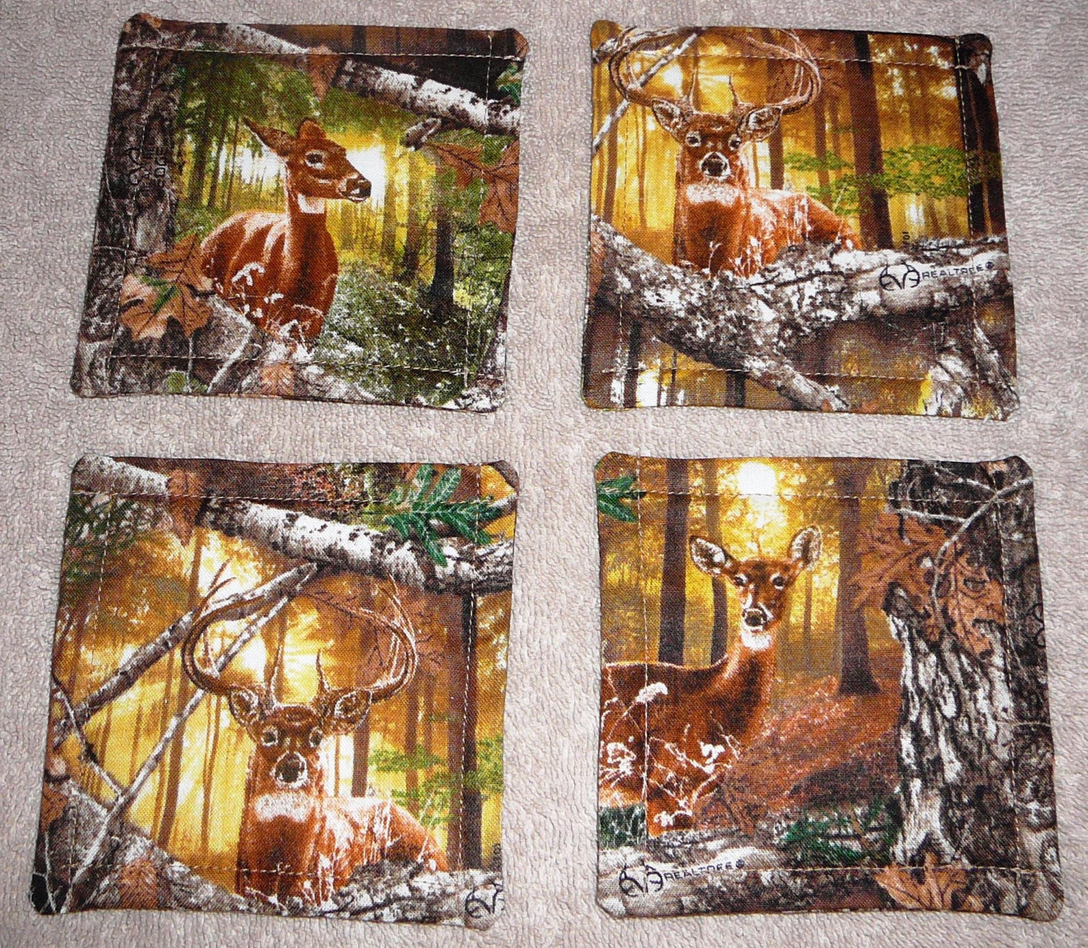 COASTER Setsdeerwildlifeset of 4reversiblewashablelinedtop Stitchedhome ...