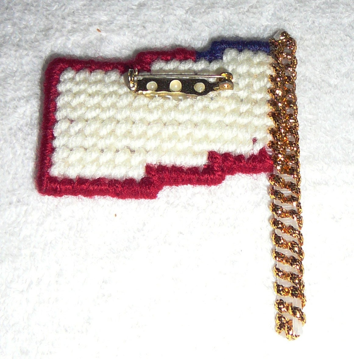 AMERICAN FLAG Pin~hand Stitched~patriotic~2&1/2" by 3"~color Choices ...