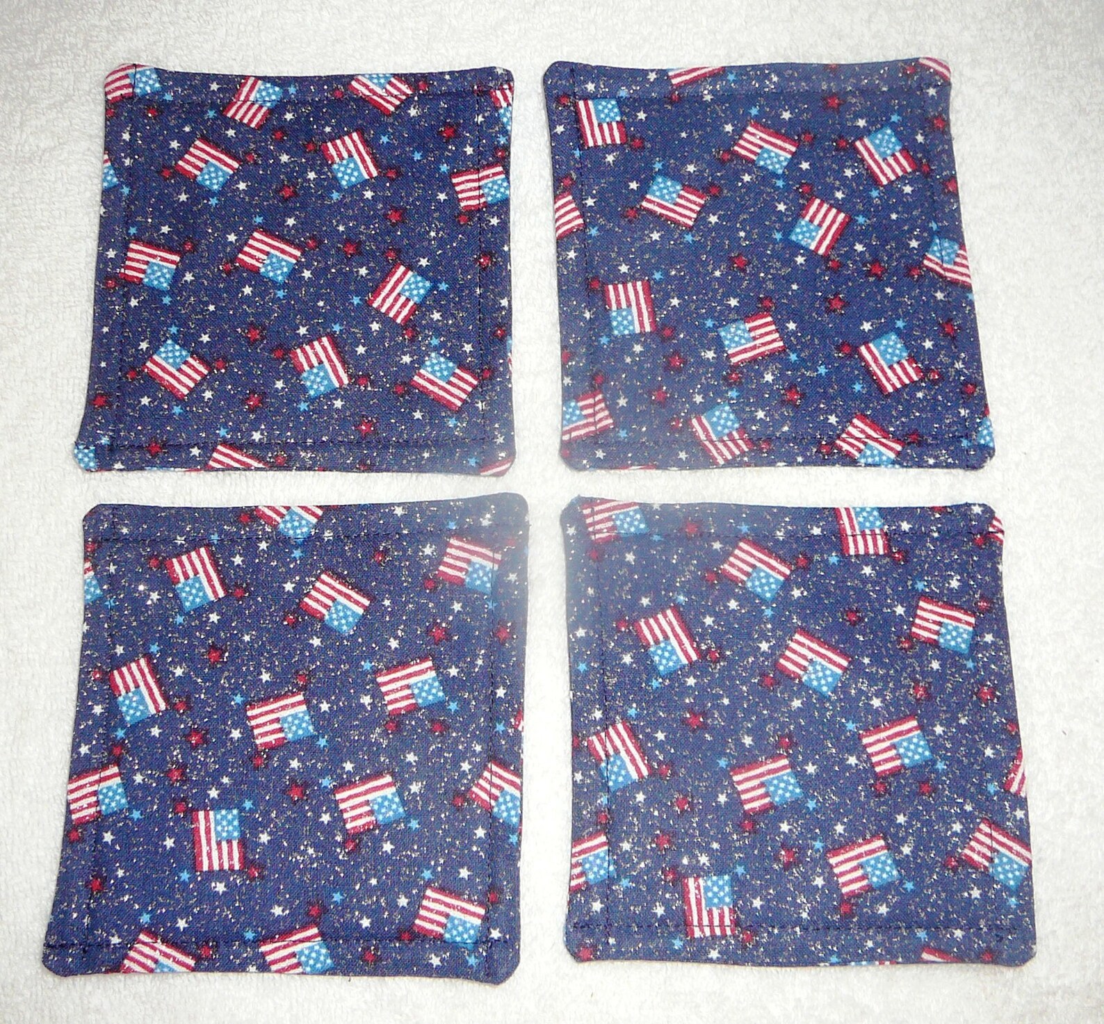 COASTER Set~patriotic~4th of July~designs Vary~fabric~reversible ...