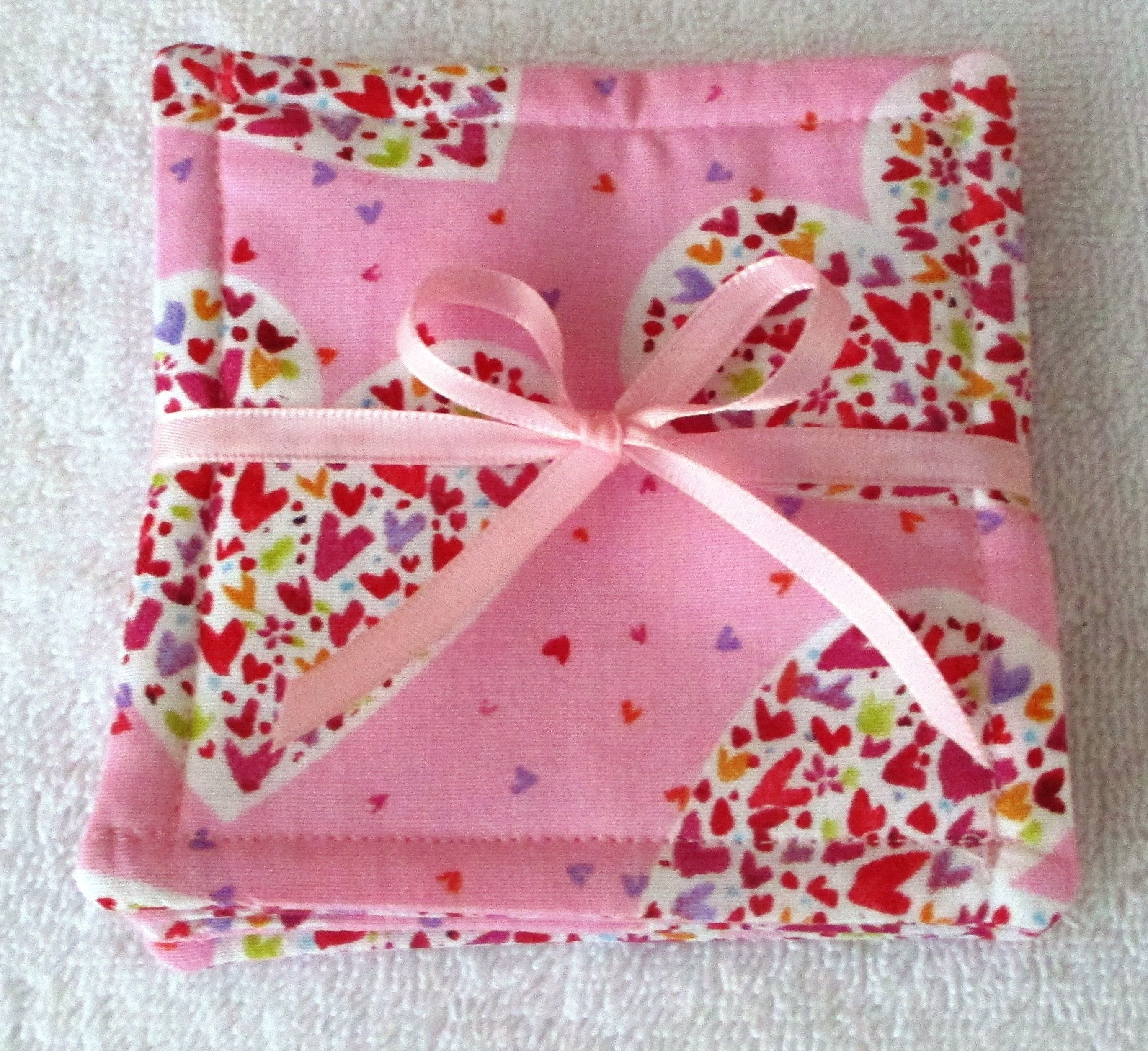 COASTER Sets~valentine~heart Designs~set of 4~fabric~reversible ...