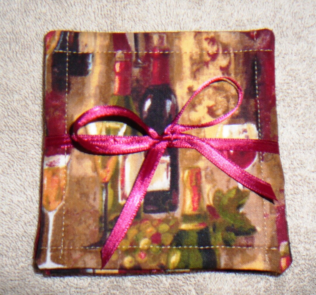 COASTER Sets~"vintage Wine"~fabric~set of 4~reversible~washable~lined ...