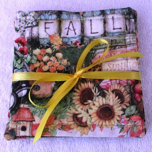 COASTER Set~"autumn"~pumpkins~forest Trees~leaves~fall Garden~set of 4 ...