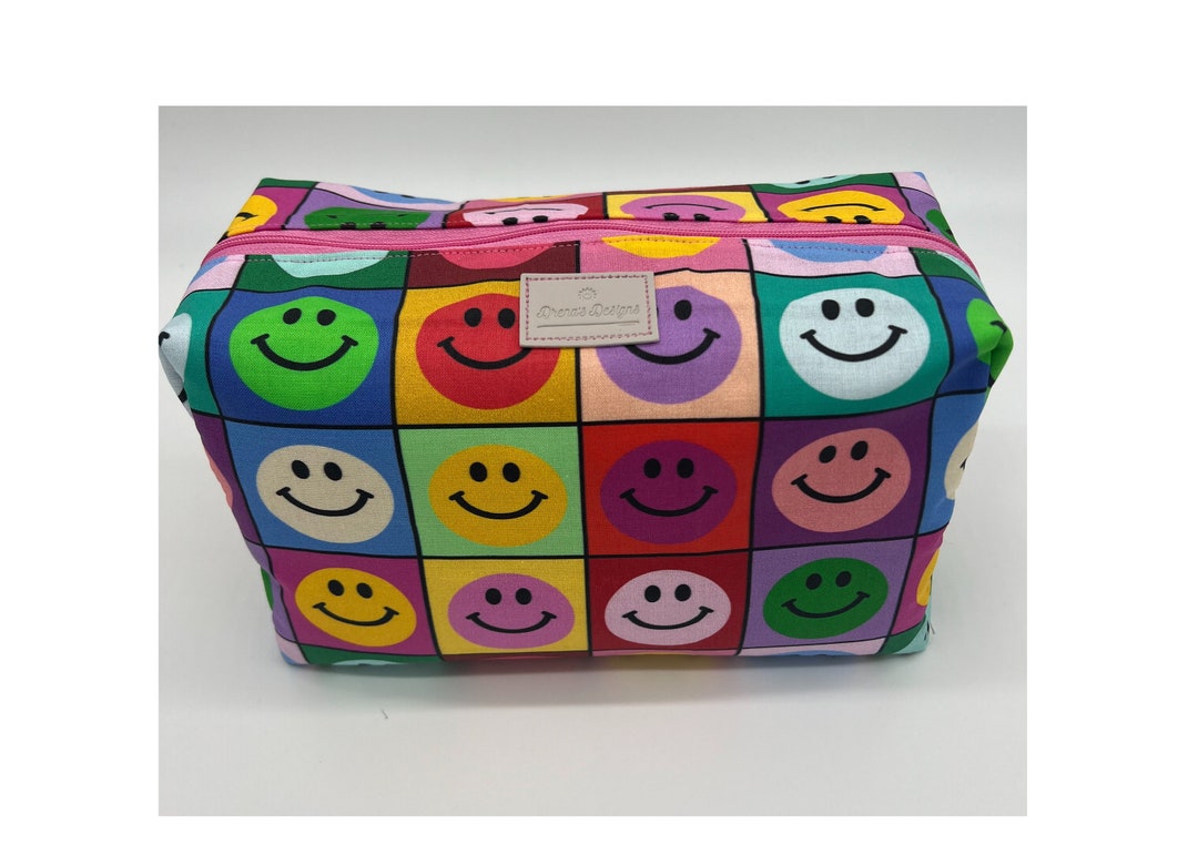 Extra-large Boxy Pouch Made With Smiley Faces Fabric. - Etsy