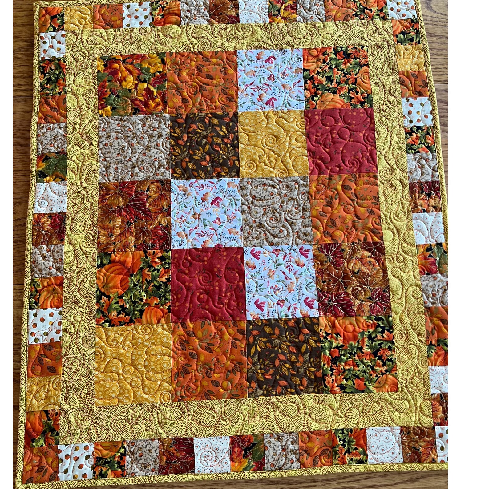 Fall/thanksgiving/harvest Quilted Table Topper/table Runner - Etsy