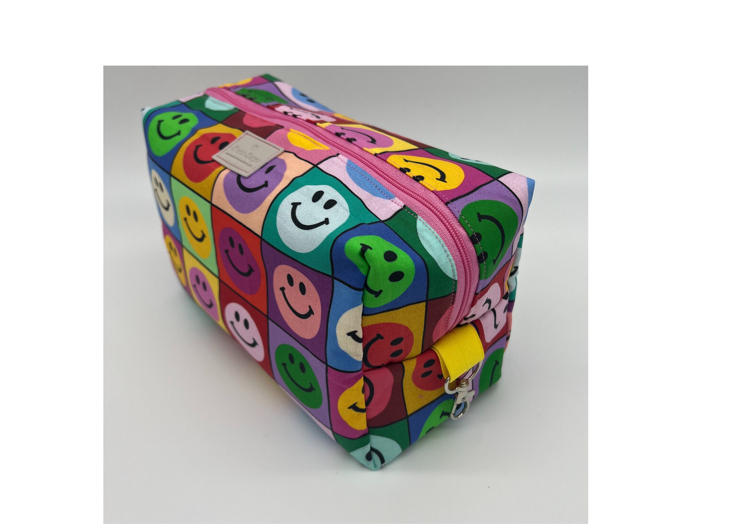 Extra-large Boxy Pouch Made With Smiley Faces Fabric. - Etsy