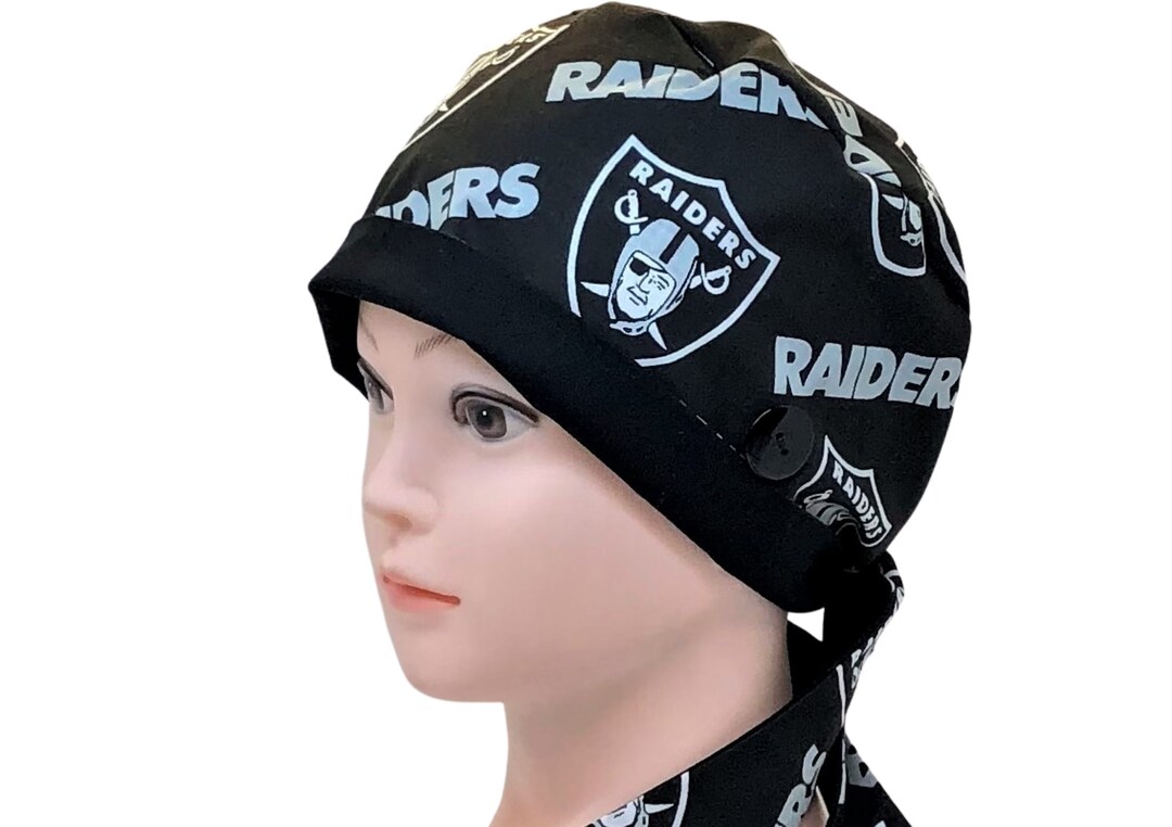Scrub Hat Made From Licensed Las Vegas Raiders Fabric for Women or Men ...