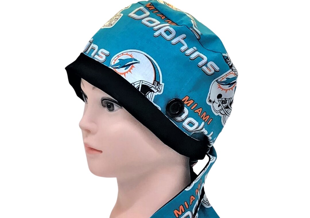 Scrub Hat Made From Licensed Miami Dolphins Fabric for Women or Men ...