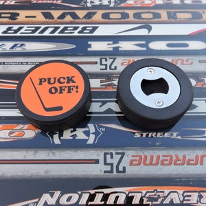 Hockey Puck Bottle Opener (puck Off!) - Etsy