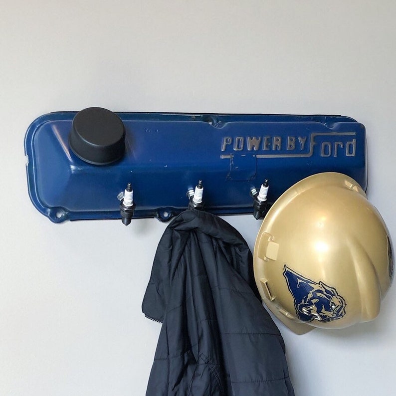 Repurposed Valve Cover Spark Plug Coat, Hat and More Rack - Etsy