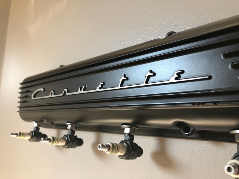 Repurposed ‘vette Valve Cover Wall Hanger for Masks, Hats, Coats and ...