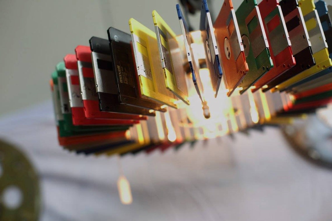 Floppy Disc Swag Pendant Lamp or Chandelier - Etsy