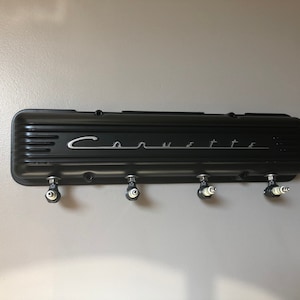 Repurposed ‘vette Valve Cover Wall Hanger for Masks, Hats, Coats and ...