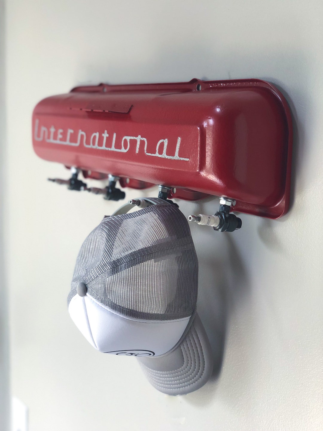 Repurposed Valve Cover Spark Plug Coat, Hat and More Rack - 1970’s ...
