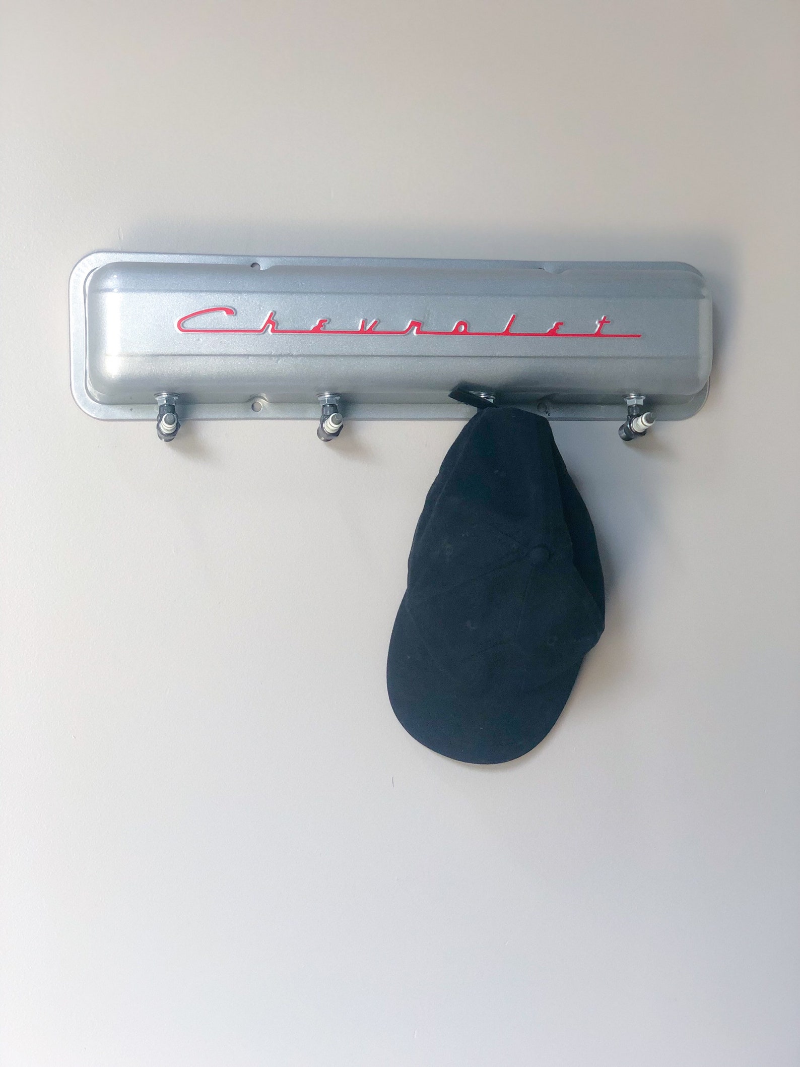 Repurposed Valve Cover Spark Plug Hat/coat Rack - Etsy