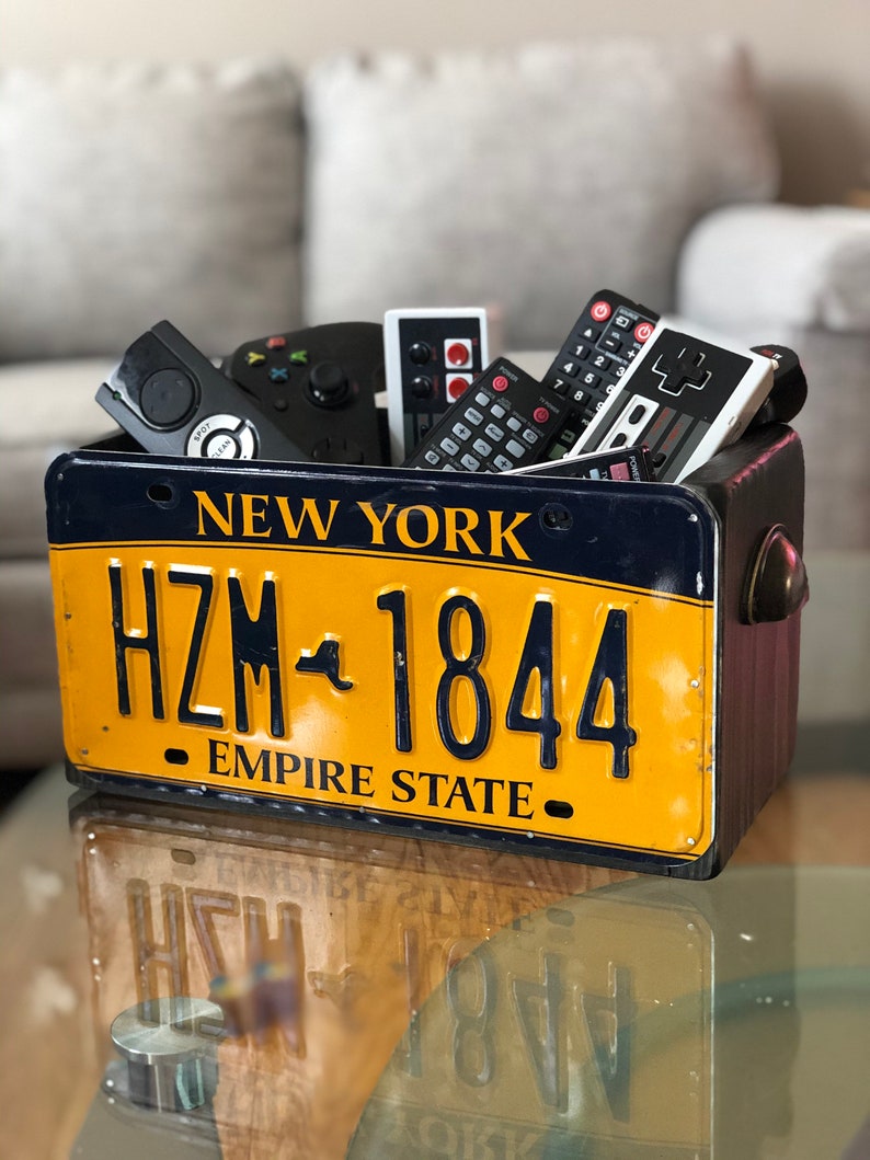 License Plate Decorative Bin - Etsy