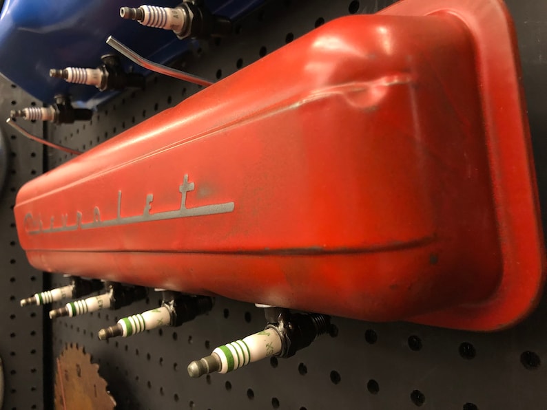 Repurposed Valve Cover Spark Plug Hat/coat Rack - Etsy