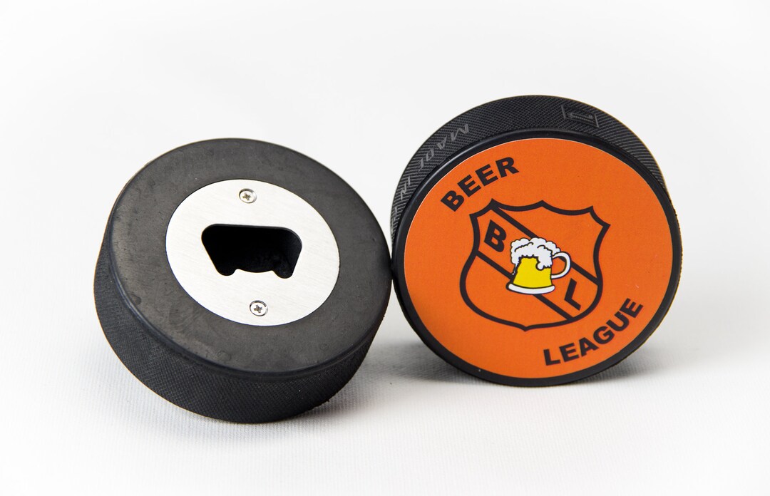 Beer League Hockey Puck Bottle Opener - Etsy