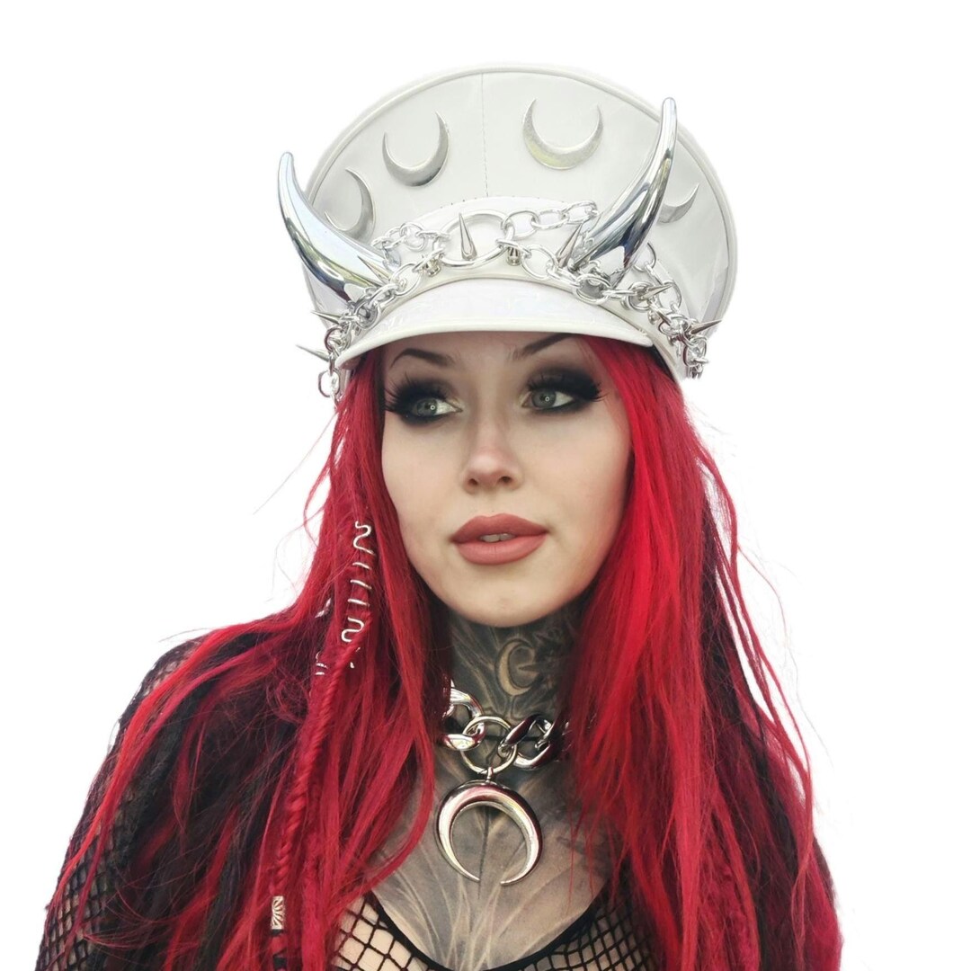 Devil Horns Hat | Gothic Festival Military Cap - Etsy