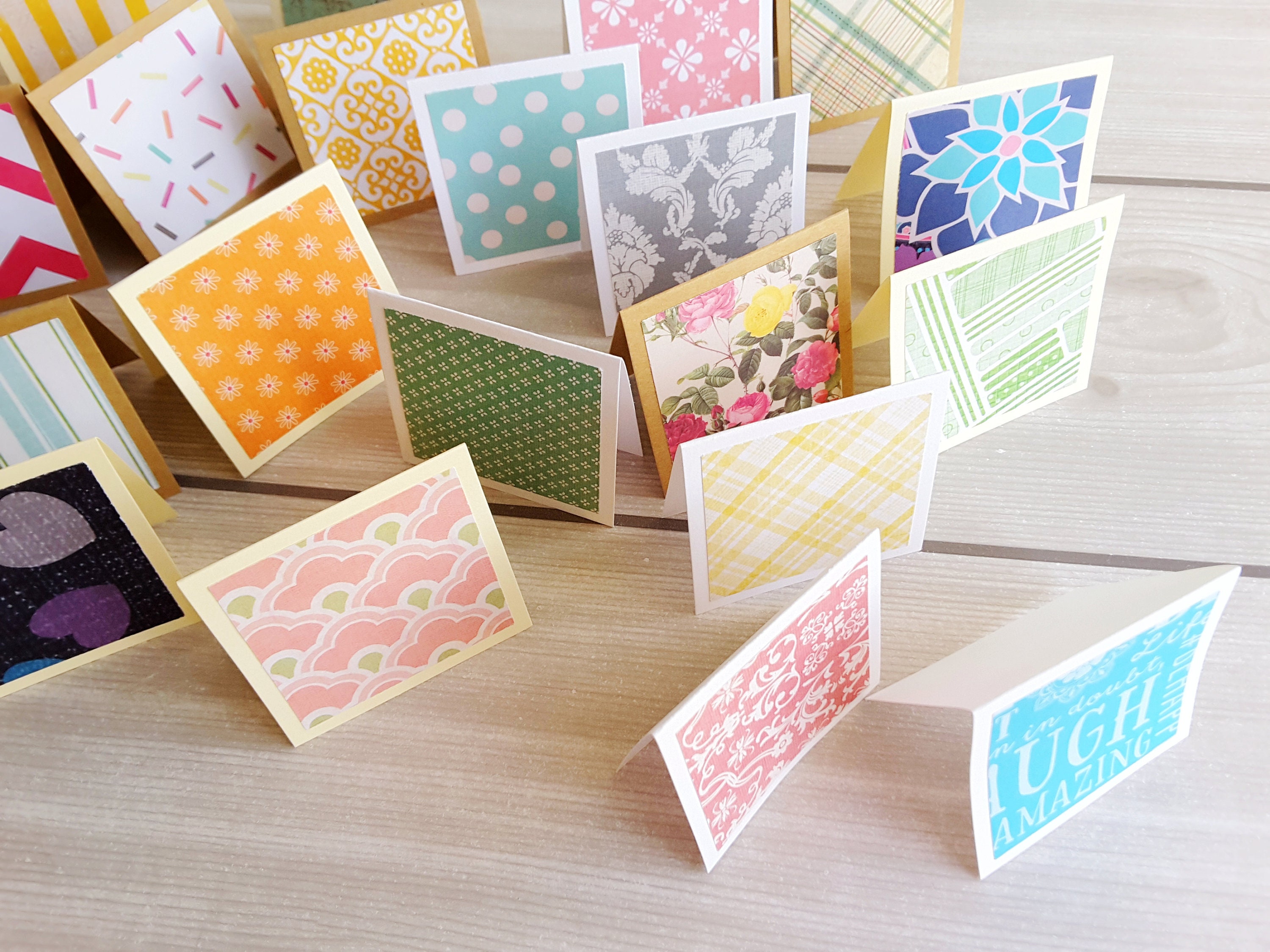 2 X 2 Mini Note Cards / Mini Fold Cards / Thank You Enclosures - Etsy