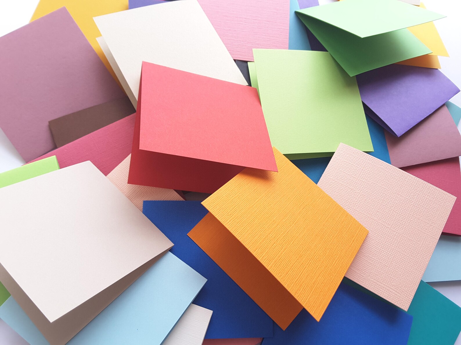 2x2 3x3 4x4 5x5 Inch Colorful Square Fold Cards/ Blank Craft - Etsy