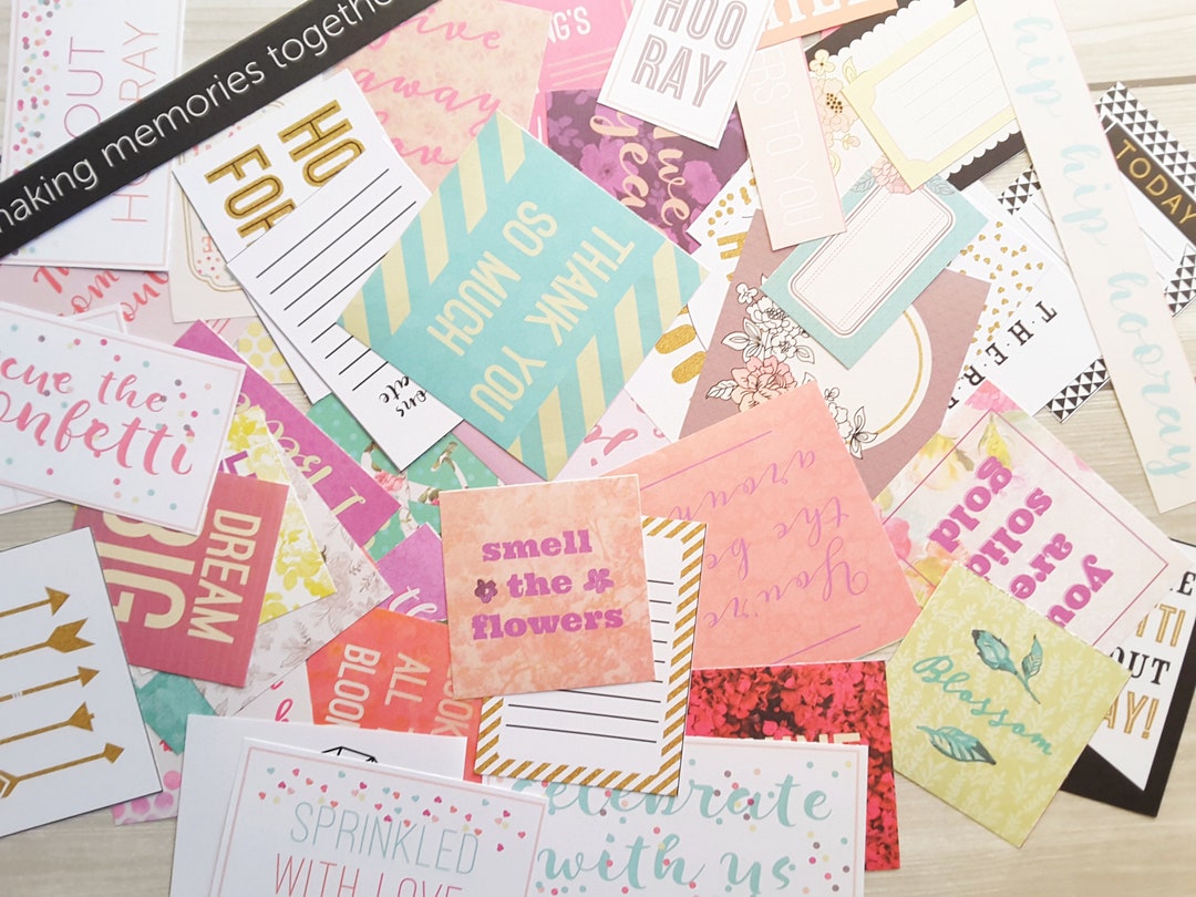 100 Piece Assorted TEXT Scrapbook Paper Scrap Pack/ Scrapbook Paper ...