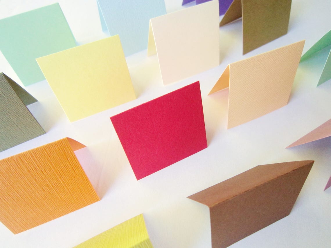 2x2 3x3 4x4 5x5 Inch Colorful Square Fold Cards/ Blank Craft - Etsy